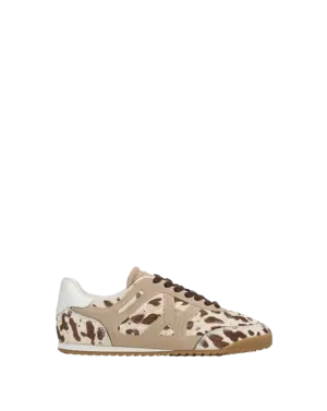 Veronica Beard Natalia Calf Hair Sneaker Sand Brown Multi