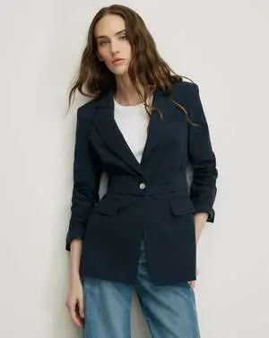 Veronica Beard Howard Belted Jacket - Navy