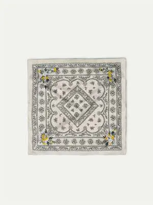 Veronica Beard Embroidered Bandana Ecru Navy - Ecru/navy