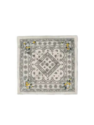 Veronica Beard Embroidered Bandana Ecru Navy