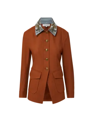 Veronica Beard Laramie Removable-collar Dickey Jacket