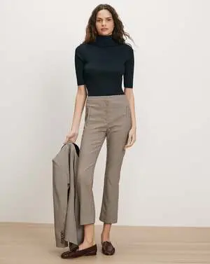 Veronica Beard Arte Kick-flare Pant Rust Navy Multi - Rust/navy Multi