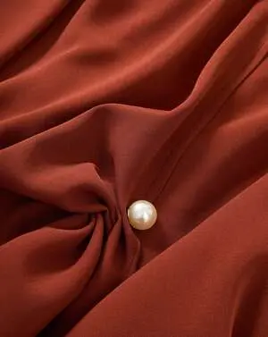 Veronica Beard Drew Brooch Blouse - Rust