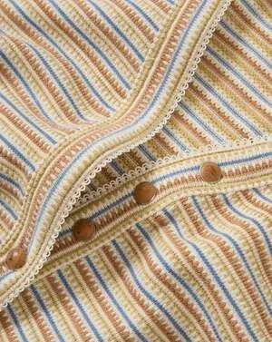 Veronica Beard Faelan Striped Henley Shirt