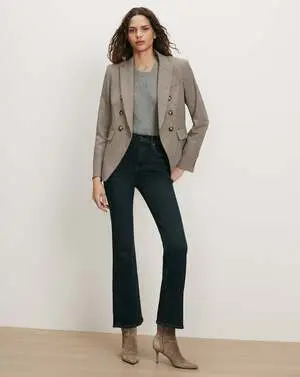 Veronica Beard Miller Houndstooth Dickey Jacket Rust Navy Multi