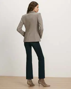 Veronica Beard Miller Houndstooth Dickey Jacket Rust Navy Multi