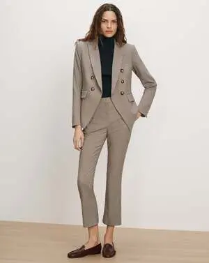 Veronica Beard Miller Houndstooth Dickey Jacket Rust Navy Multi