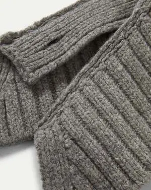 Veronica Beard Wool Ribbed Collar