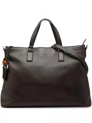 Gucci 2000-2015 Calfskin Bamboo Tassel Satchel - Brown