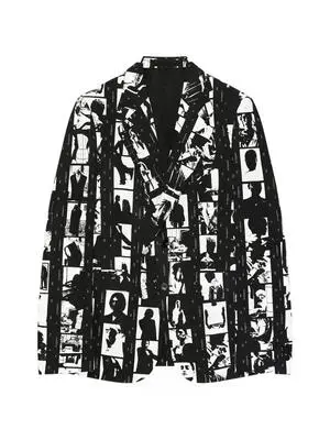 Givenchy Fitted Jacket In Cotton With Photographic Negative - Black