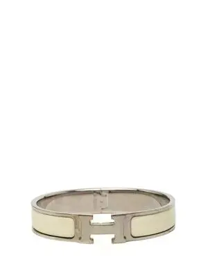 Hermès 2000-2026 Narrow Enamel Clic H Bracelet Pm Costume Bracelet - Silver
