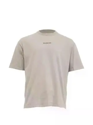 Balenciaga Distressed Logo-print T-shirt - Neutrals