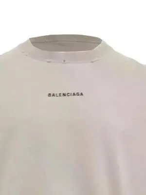 Balenciaga Distressed Logo-print T-shirt