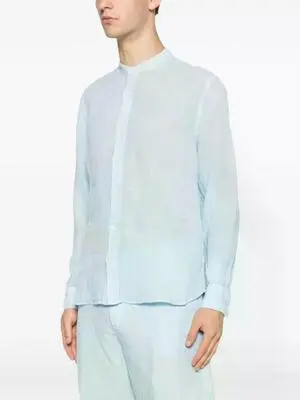 120% Lino Mandarin-collar Slim-fit Shirt