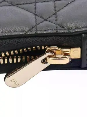 Dior 2015-2026 Lambskin Cannage Lady Call In Phone Holder Satchel - Black