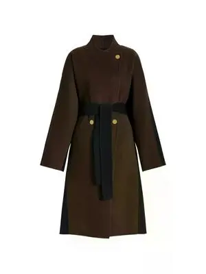 Alberta Ferretti Belted Double-breasted Coat - Brown