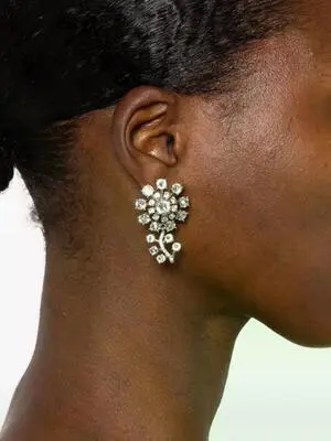 SELF-PORTRAIT Small Flower Crystal-embellished Earrings