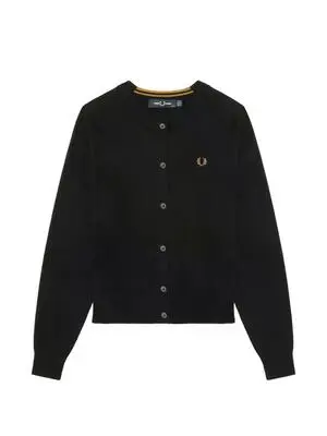 Fred Perry Logo-embroidered Cardigan - Black