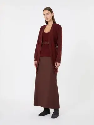 Max Mara Long Denim-effect Wool Skirt