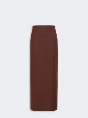 Max Mara Long Denim-effect Wool Skirt