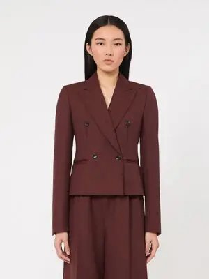 Max Mara Denim-effect Wool Double-breasted Jacket