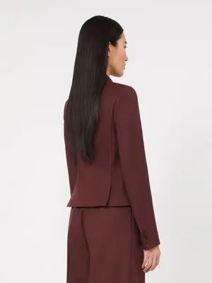 Max Mara Denim-effect Wool Double-breasted Jacket