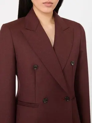 Max Mara Denim-effect Wool Double-breasted Jacket