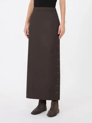 Max Mara Long Felted Wool Skirt