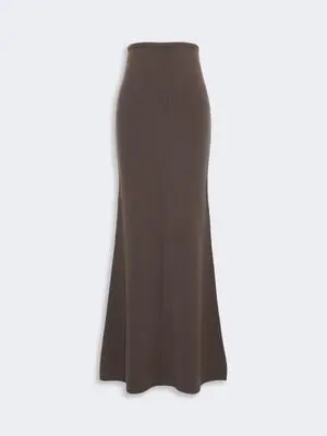 Max Mara Wool And Cashmere Yarn Skirt - Mud