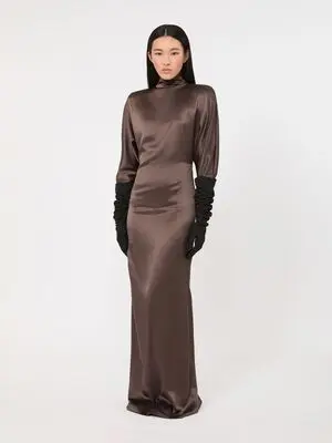 Max Mara Long Silk-satin Dress