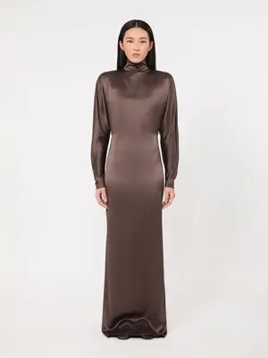 Max Mara Long Silk-satin Dress