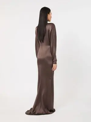 Max Mara Long Silk-satin Dress