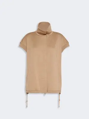 Max Mara Oversized Sleeveless Wool Jersey Jacket