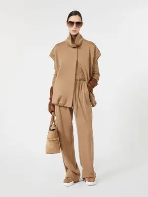Max Mara Oversized Sleeveless Wool Jersey Jacket