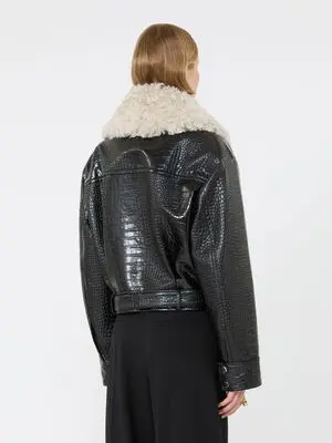 Max Mara Patent Leather Biker Jacket