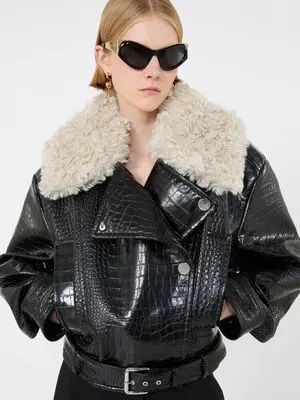 Max Mara Patent Leather Biker Jacket