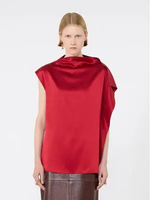Max Mara Silk Top With Ruffle Detail