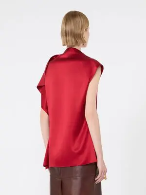 Max Mara Silk Top With Ruffle Detail