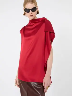 Max Mara Silk Top With Ruffle Detail