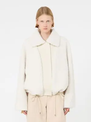Max Mara Short Furry Jersey Jacket