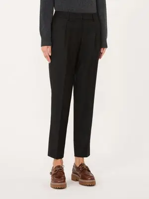Max Mara Stretch-flannel Cropped Trousers