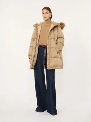 Max Mara Reversible Midi Parka In Water-repellent Plain-weave Fabric
