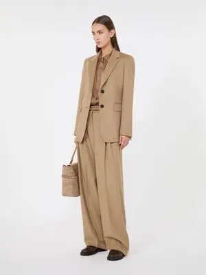 Max Mara Single-breasted Wool Broadcloth Blazer