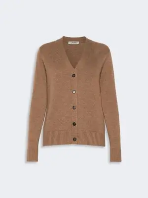 Max Mara Mannish Wool Yarn Cardigan - Camel