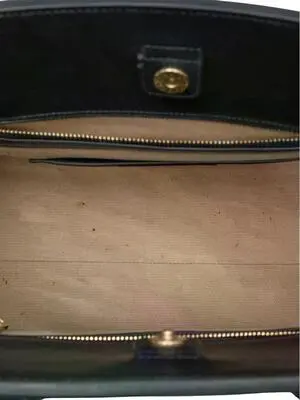 Prada 2010-2026 Bicolor Saffiano Cuir Trimmed Canvas Satchel
