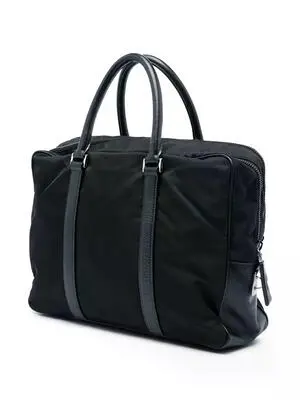 Prada 2013-2026 Saffiano Trimmed Tessuto Business Bag
