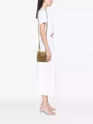Gucci 20th Century Mini Suede Bamboo Satchel