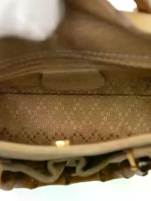Gucci 20th Century Mini Suede Bamboo Satchel