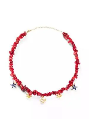 ESHVI Coral Sea Animal Charm Necklace - Red