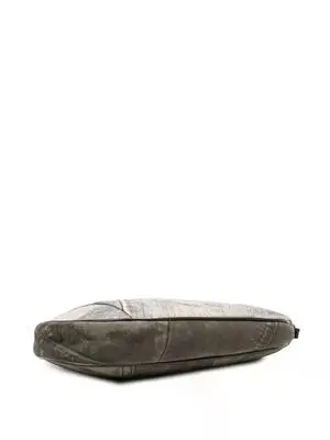 Dior 2001 Mini Canvas Printed Denim Saddle Pochette Shoulder Bag